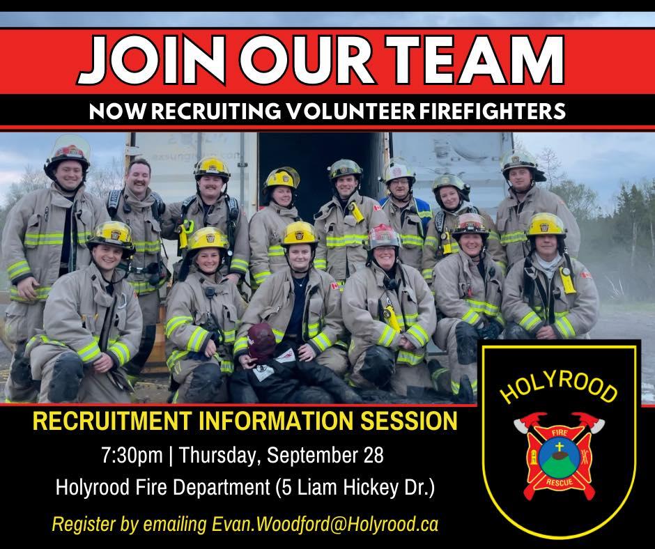 Holyrood Fire Department now recruiting Volunteer Firefighters - Town ...
