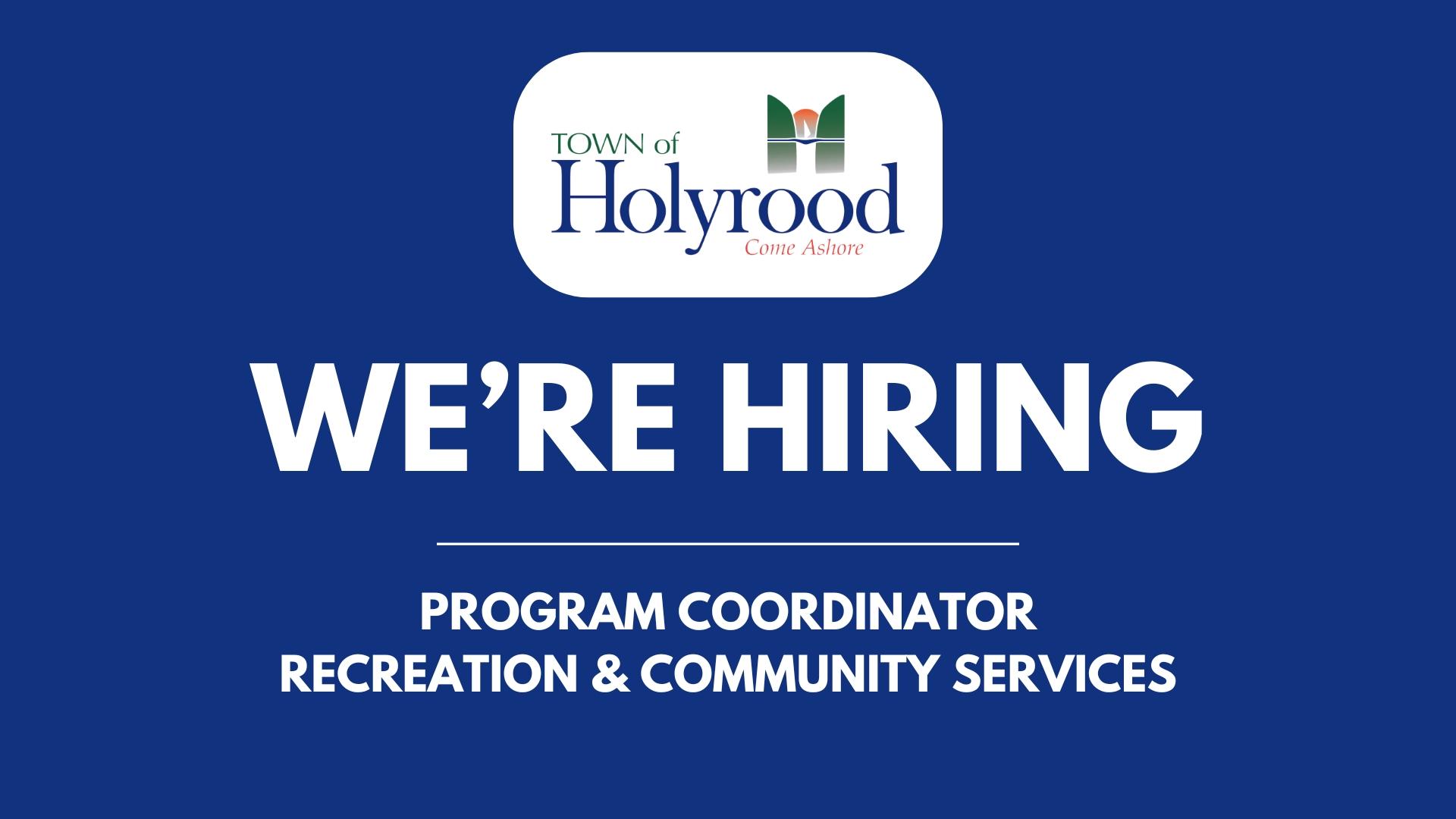 Employment Opportunity - Program Coordinator, Recreation & Community ...
